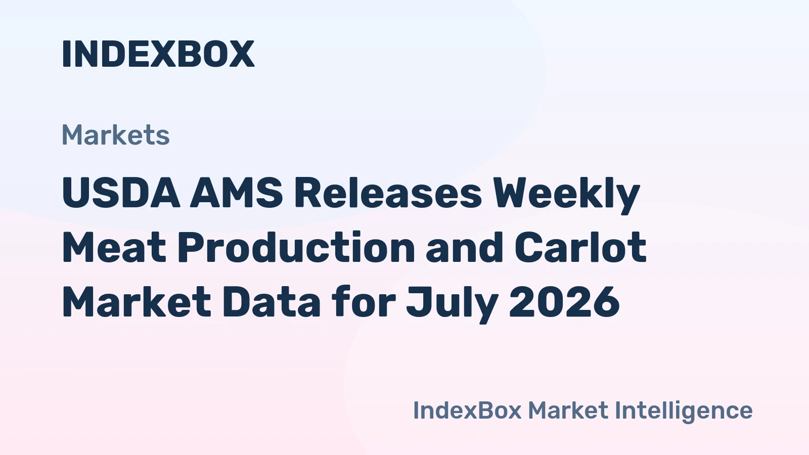 USDA AMS Releases Weekly Meat Production and Carlot Market Data for July 2026
