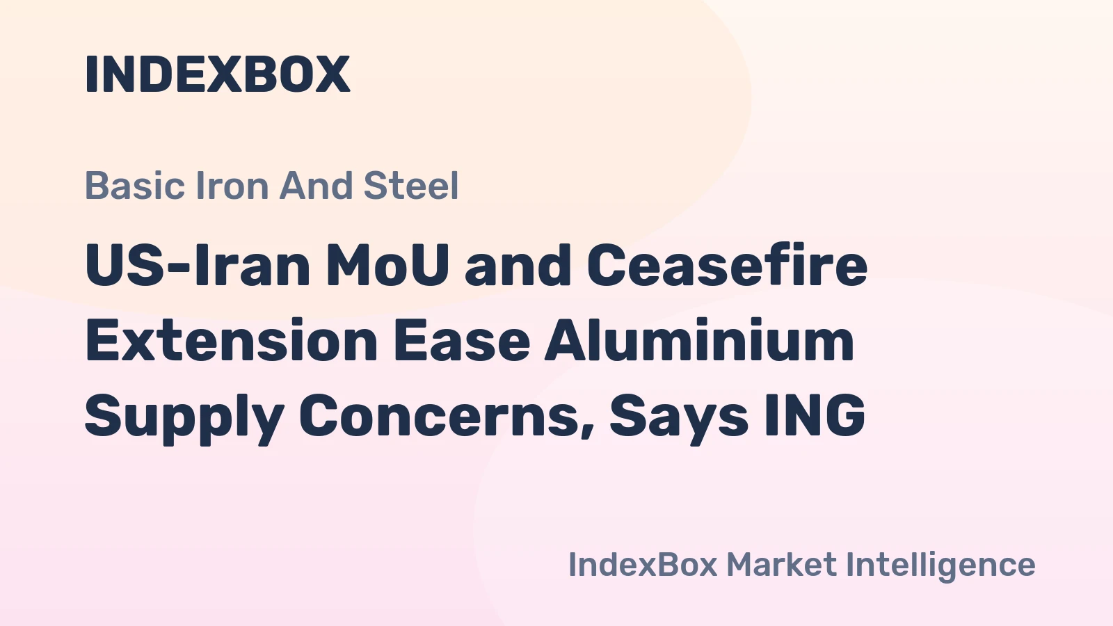 US-Iran MoU and Ceasefire Extension Ease Aluminium Supply Concerns, Says ING