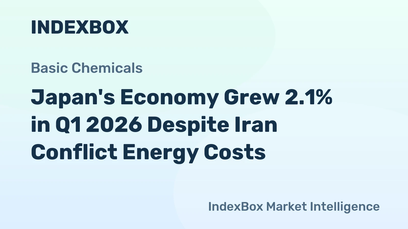 Japan's Economy Grew 2.1% in Q1 2026 Despite Iran Conflict Energy Costs