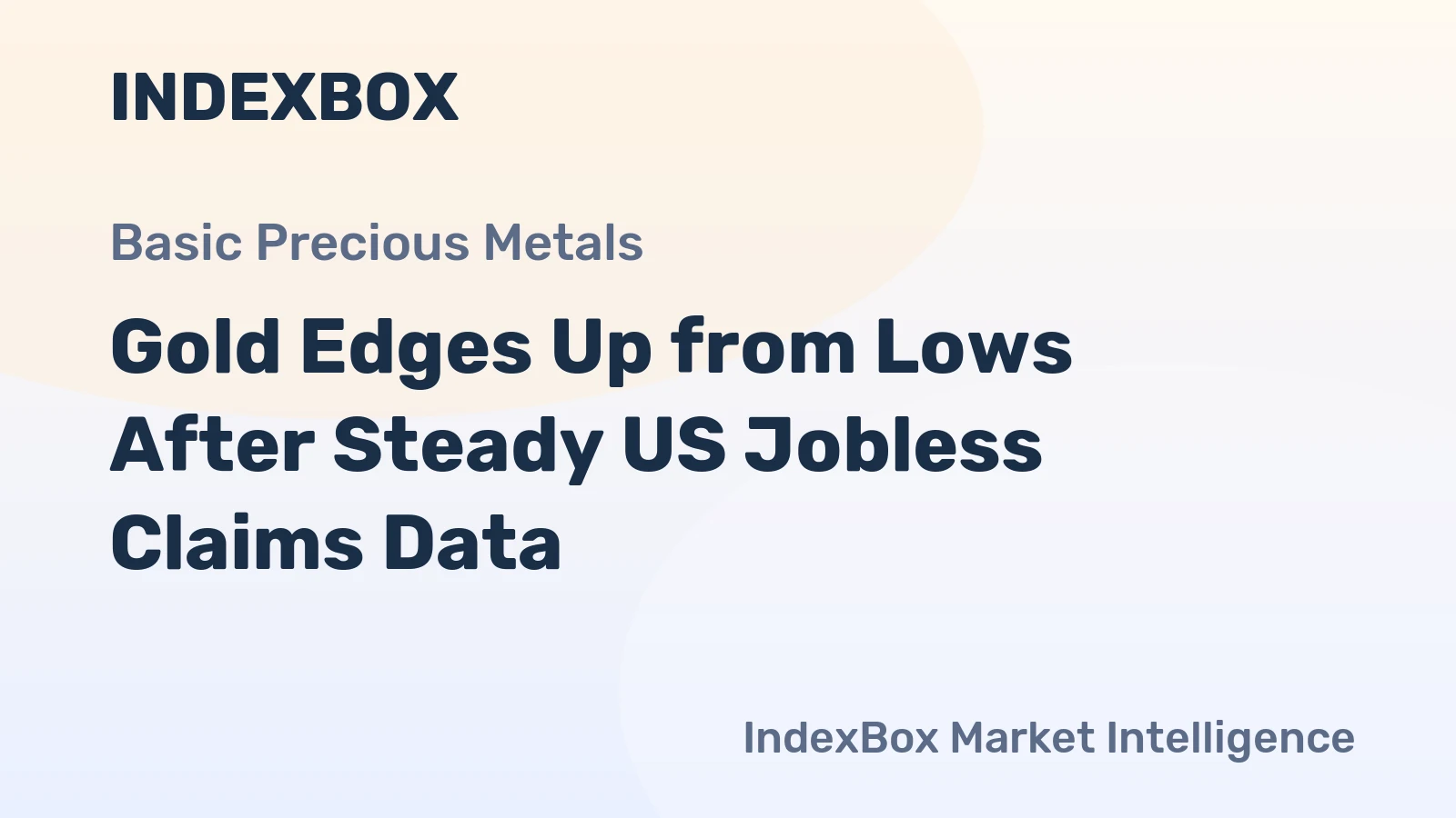Gold Edges Up from Lows After Steady US Jobless Claims Data