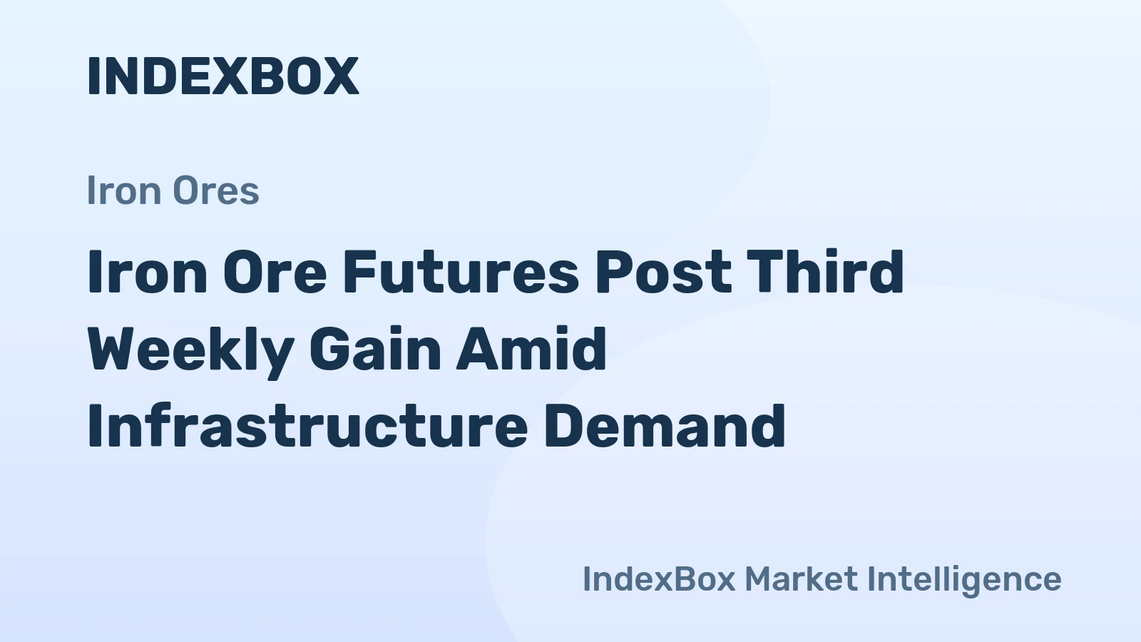 Iron Ore Futures Post Third Weekly Gain Amid Infrastructure Demand
