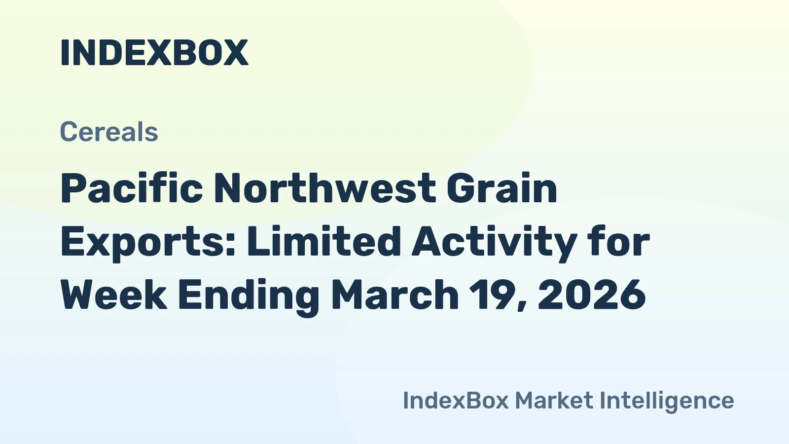 Pacific Northwest Grain Exports: Limited Activity for Week Ending March 19, 2026