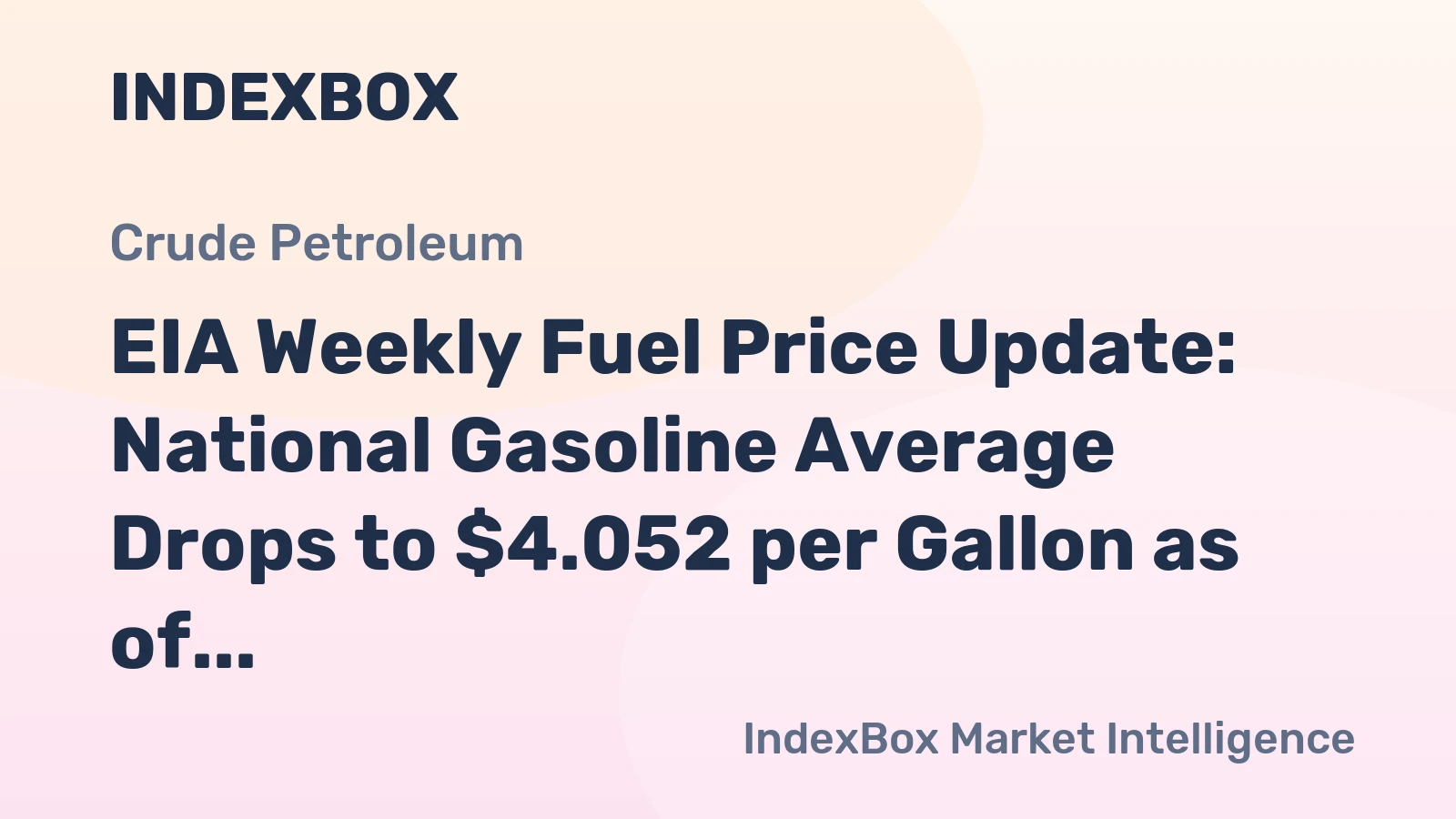 EIA Weekly Fuel Price Update: National Gasoline Average Drops to $4.052 per Gallon as of June 15, 2026