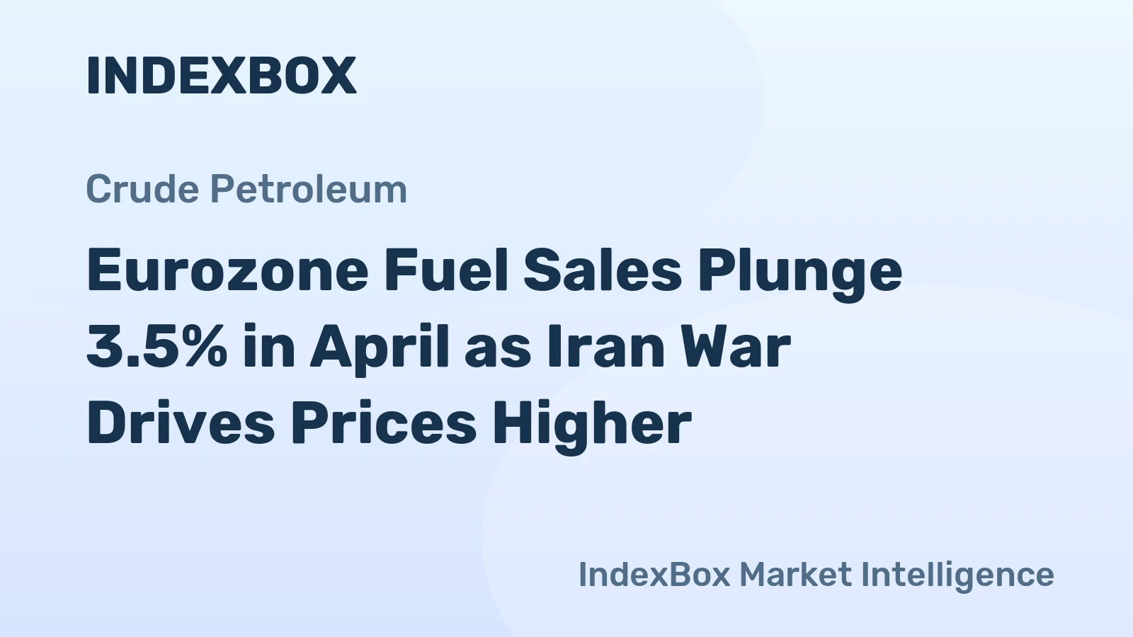 Eurozone Fuel Sales Plunge 3.5% in April as Iran War Drives Prices Higher