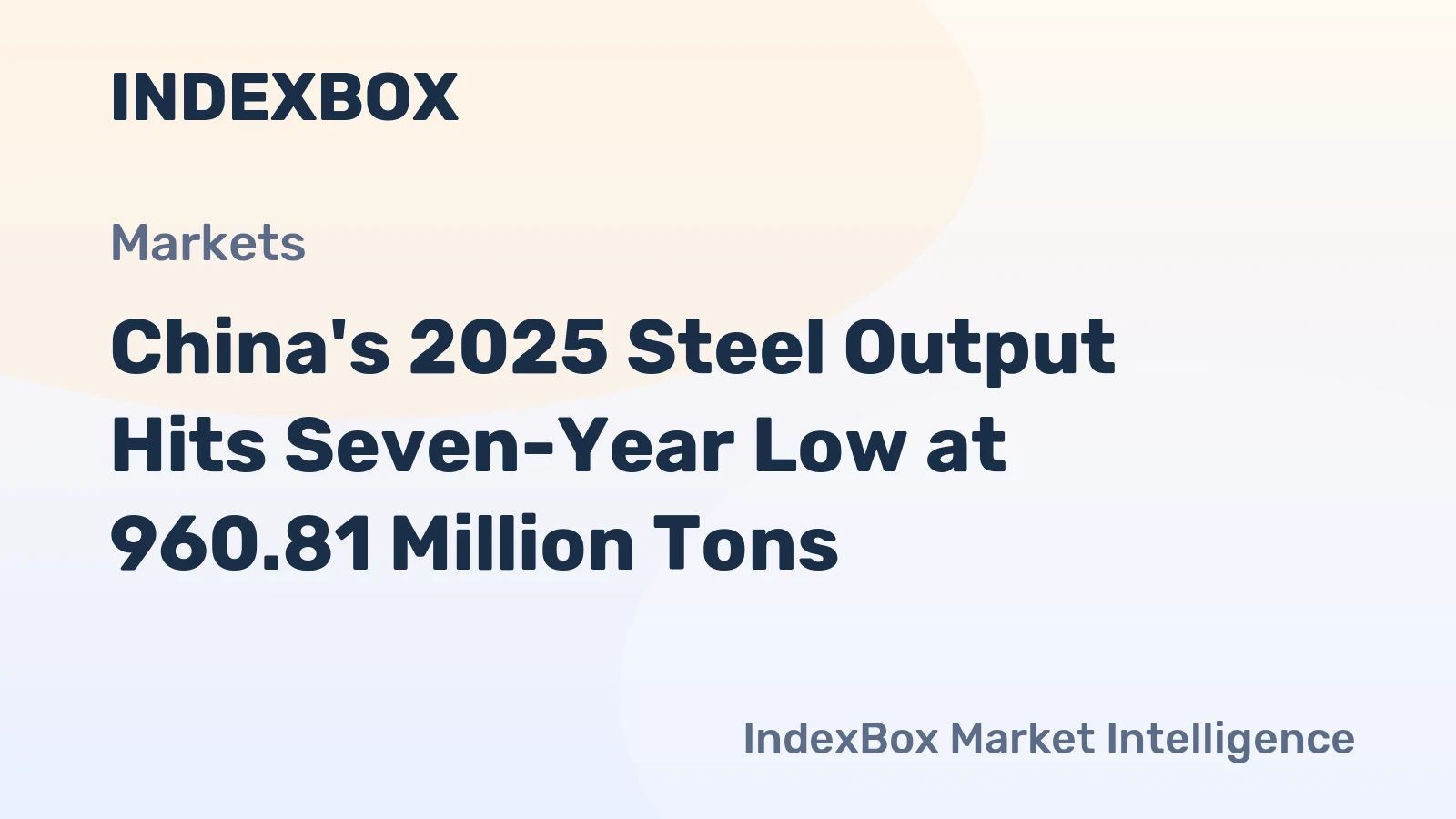 China's 2025 Steel Output Hits Seven-Year Low at 960.81 Million Tons