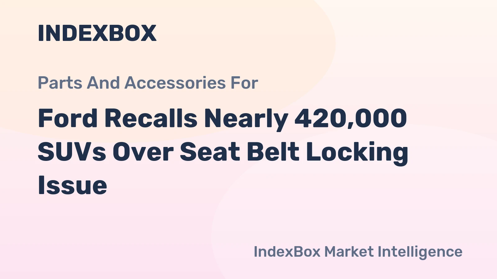 Ford Recalls Nearly 420,000 SUVs Over Seat Belt Locking Issue