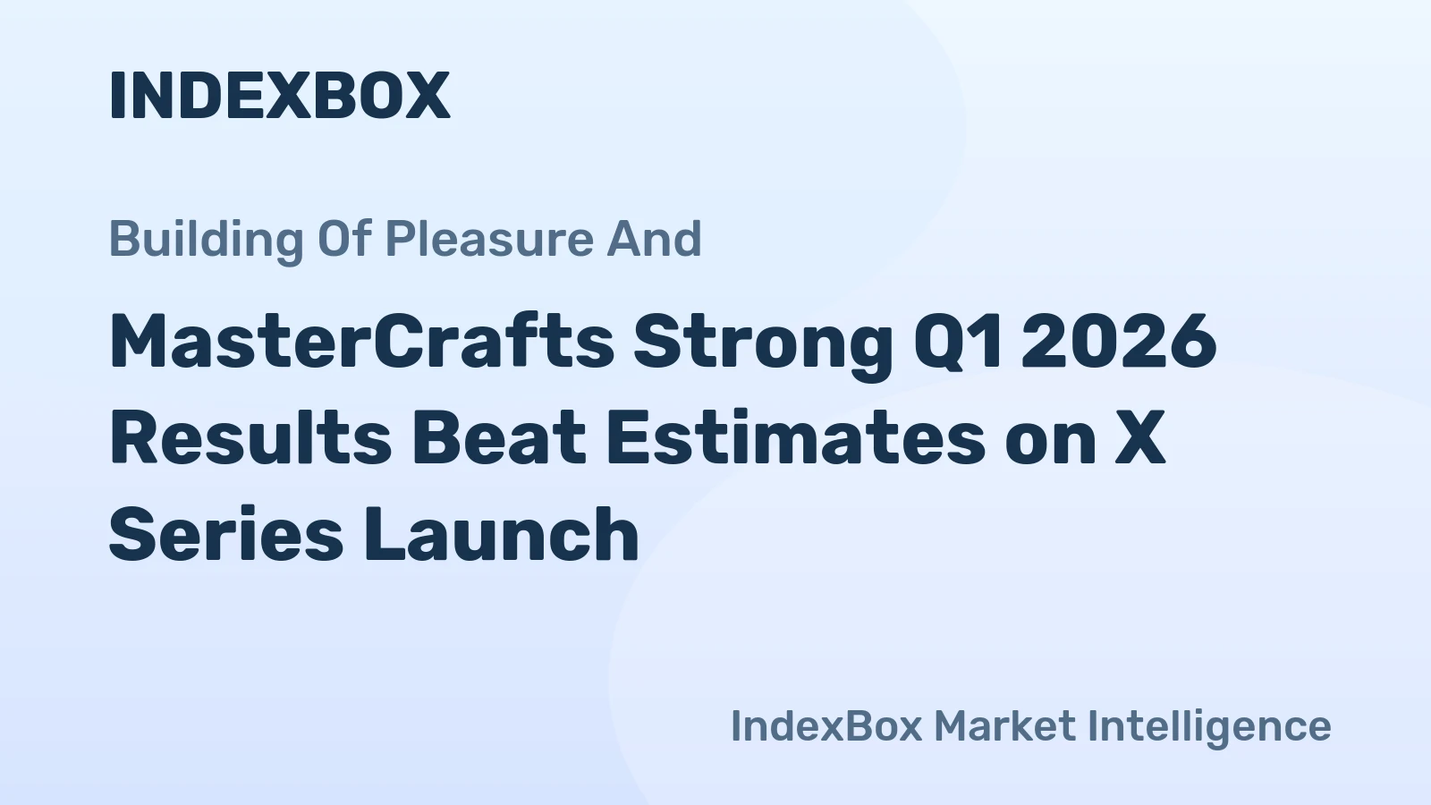MasterCrafts Strong Q1 2026 Results Beat Estimates on X Series Launch