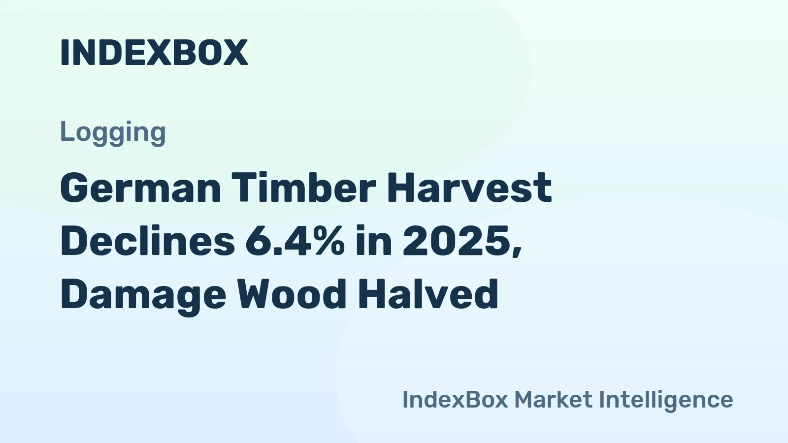 German Timber Harvest Declines 6.4% in 2025, Damage Wood Halved