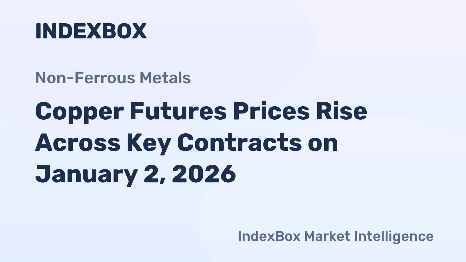 Copper Futures Prices Rise Across Key Contracts on January 2, 2026