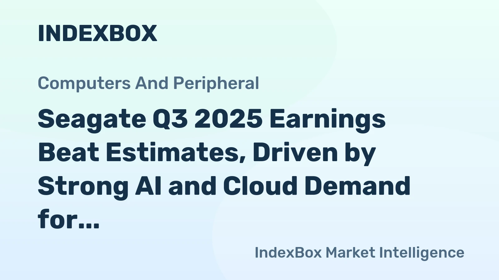 Seagate Q3 2025 Earnings Beat Estimates, Driven by Strong AI and Cloud Demand for HAMR Drives