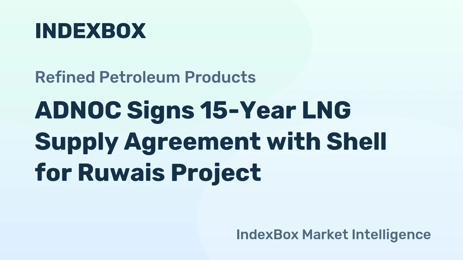ADNOC Signs 15-Year LNG Supply Agreement with Shell for Ruwais Project
