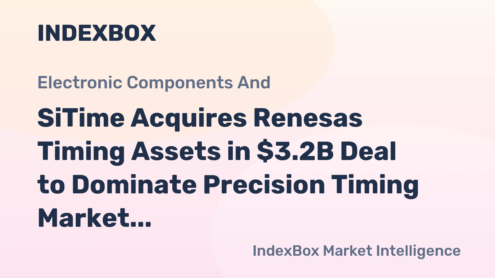 SiTime Acquires Renesas Timing Assets in $3.2B Deal to Dominate Precision Timing Market