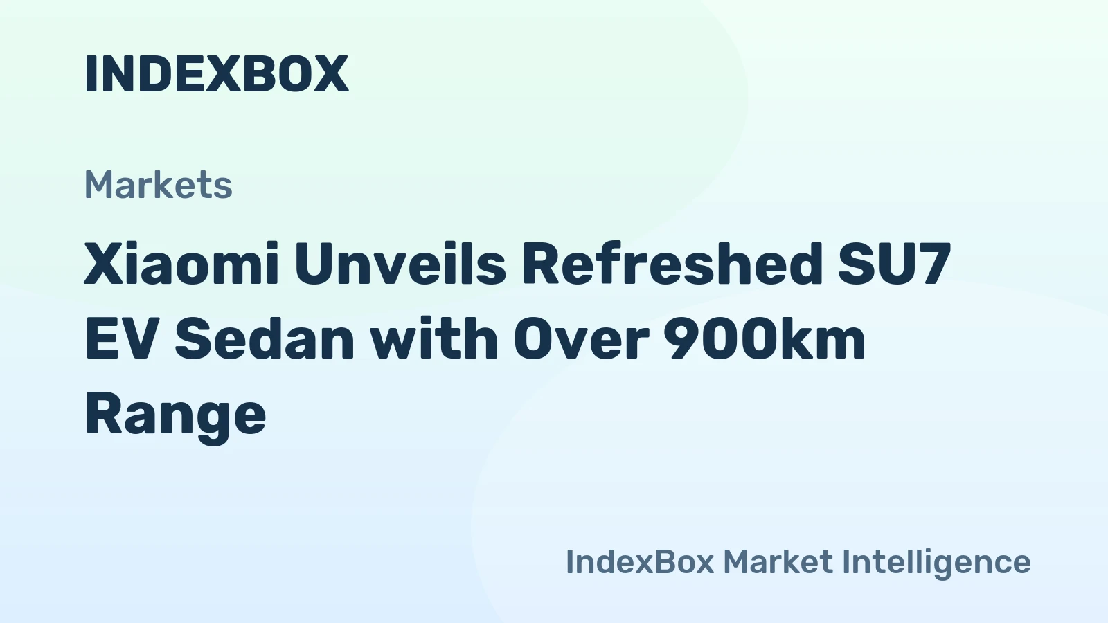 Xiaomi Unveils Refreshed SU7 EV Sedan with Over 900km Range