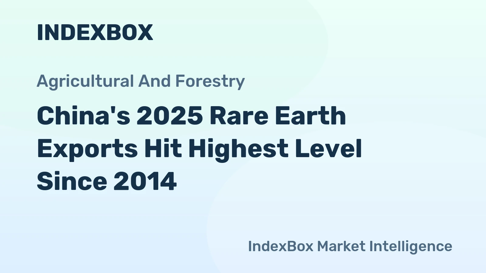 China's 2025 Rare Earth Exports Hit Highest Level Since 2014