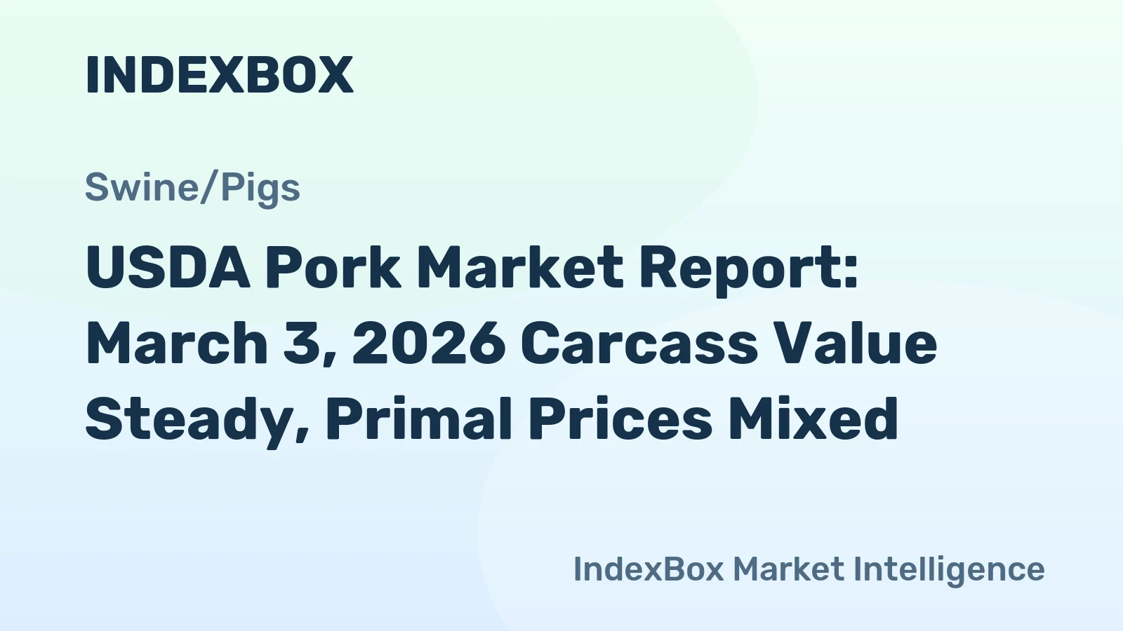 USDA Pork Market Report: March 3, 2026 Carcass Value Steady, Primal Prices Mixed