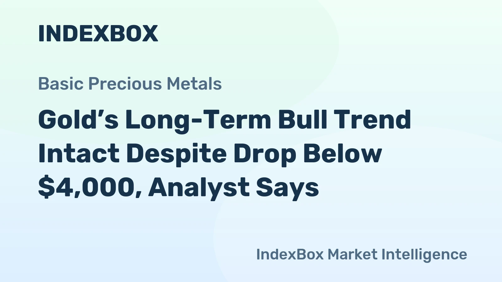 Gold’s Long-Term Bull Trend Intact Despite Drop Below $4,000, Analyst Says