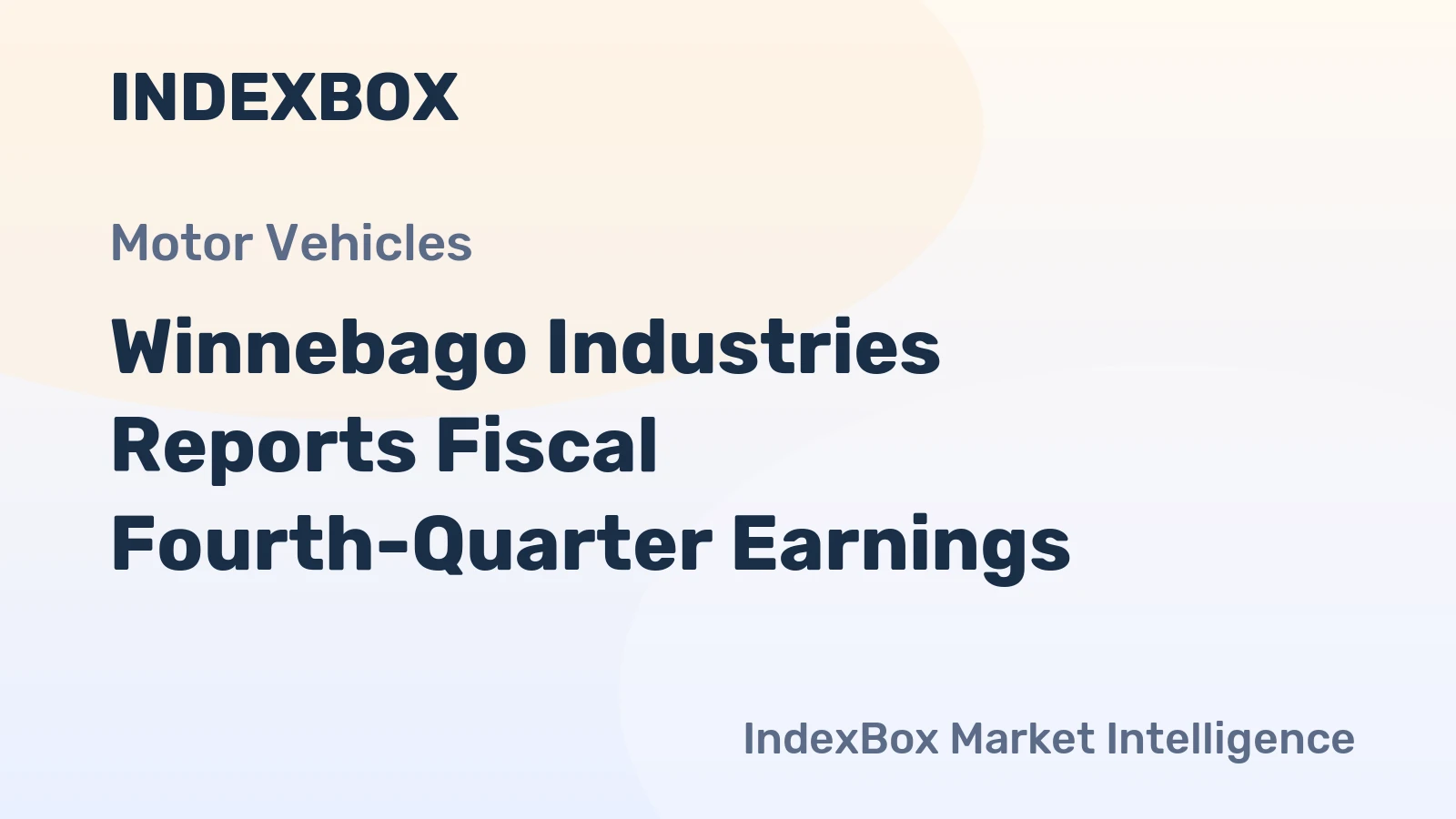 Winnebago Industries Reports Fiscal Fourth-Quarter Earnings