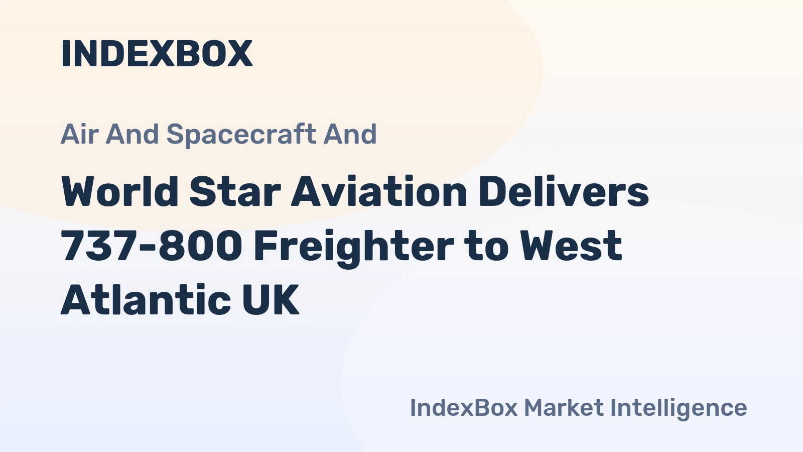 World Star Aviation Delivers 737-800 Freighter to West Atlantic UK