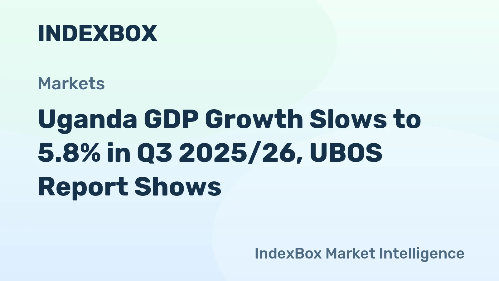 Uganda GDP Growth Slows to 5.8% in Q3 2025/26, UBOS Report Shows