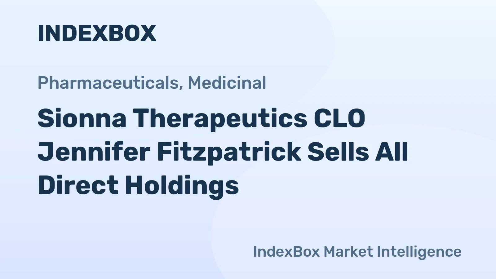 Sionna Therapeutics CLO Jennifer Fitzpatrick Sells All Direct Holdings