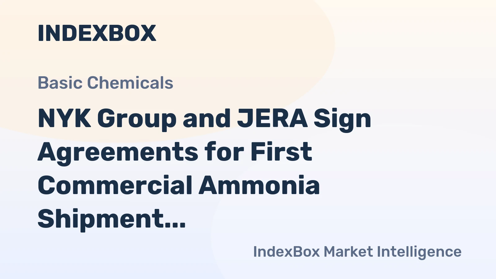 NYK Group and JERA Sign Agreements for First Commercial Ammonia Shipment to Japan