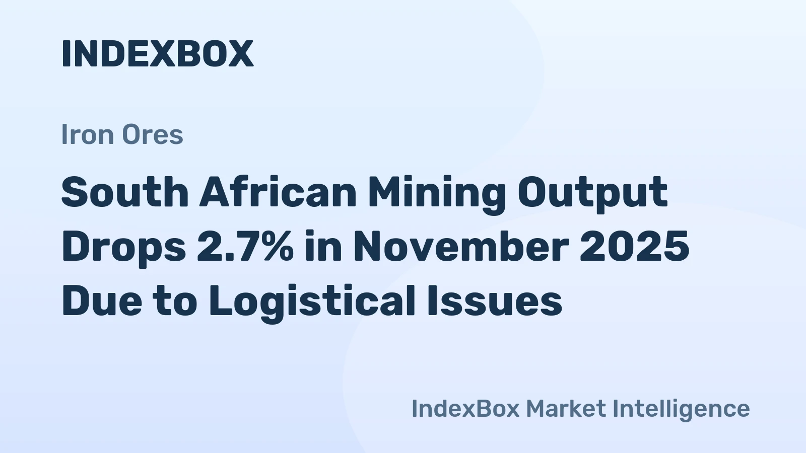 South African Mining Output Drops 2.7% in November 2025 Due to Logistical Issues