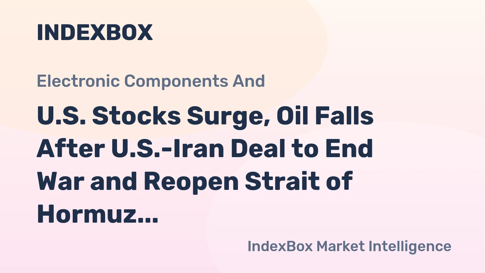 U.S. Stocks Surge, Oil Falls After U.S.-Iran Deal to End War and Reopen Strait of Hormuz