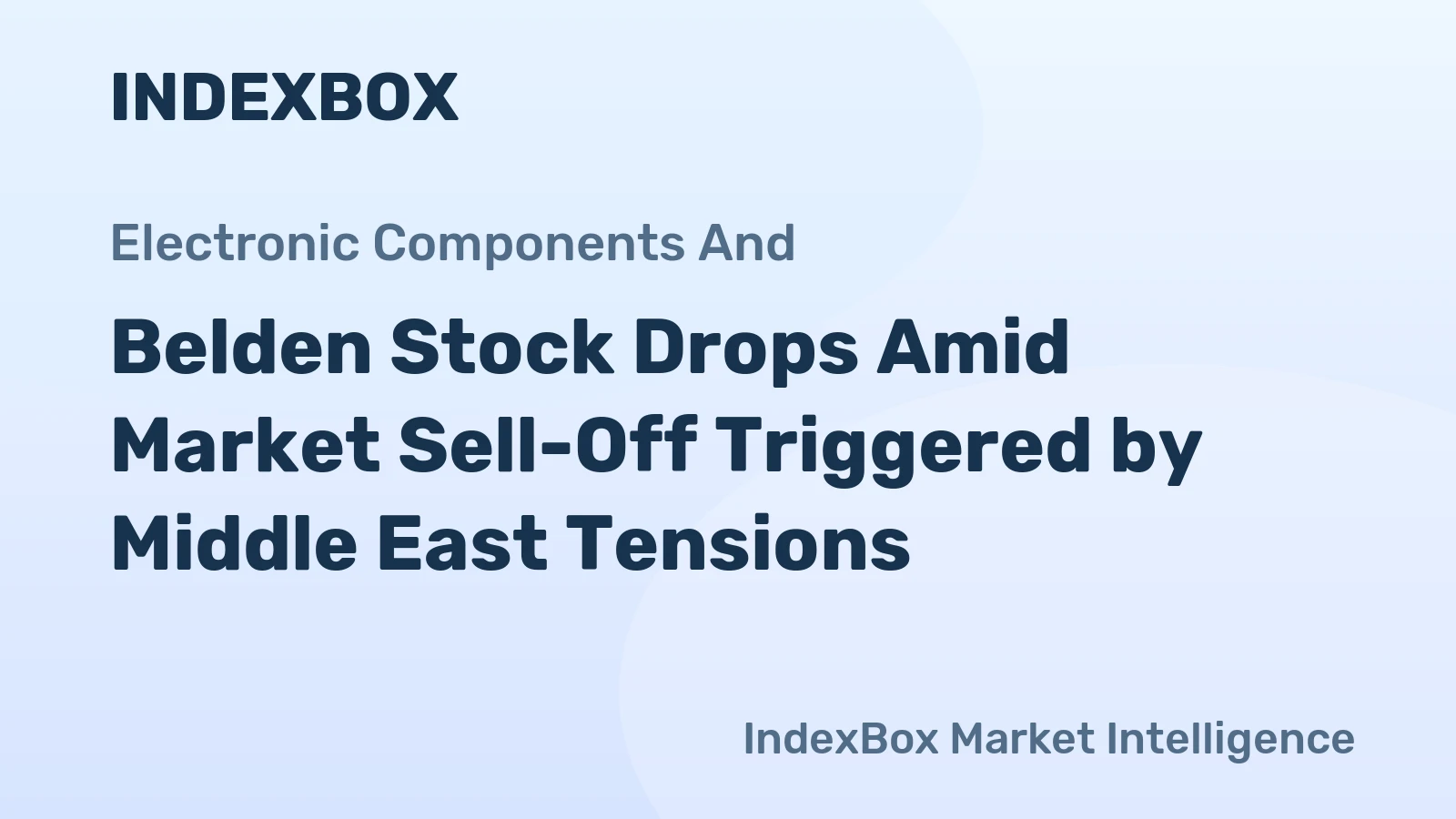 Belden Stock Drops Amid Market Sell-Off Triggered by Middle East Tensions