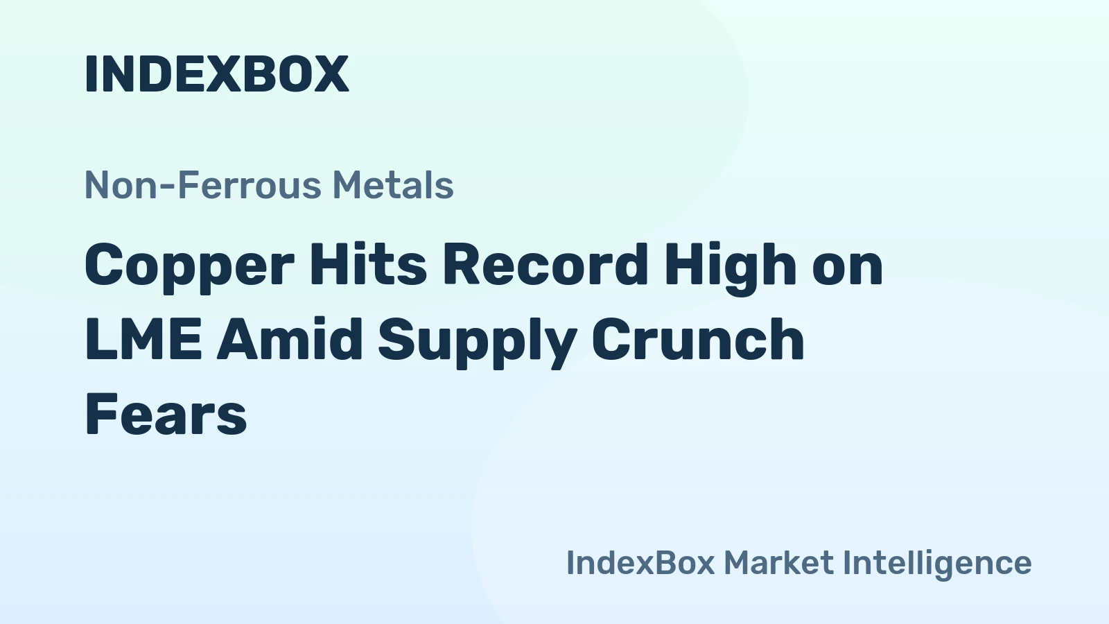 Copper Hits Record High on LME Amid Supply Crunch Fears