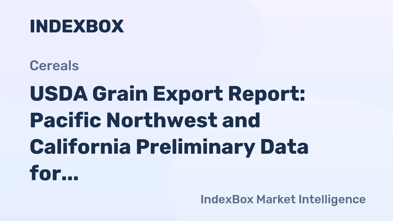 USDA Grain Export Report: Pacific Northwest and California Preliminary Data for May 2026