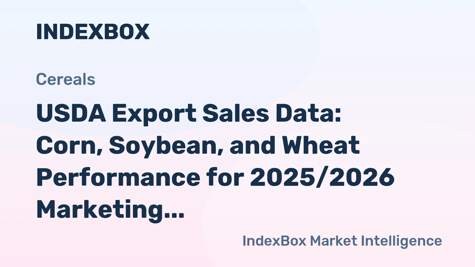 USDA Export Sales Data: Corn, Soybean, and Wheat Performance for 2025/2026 Marketing Year