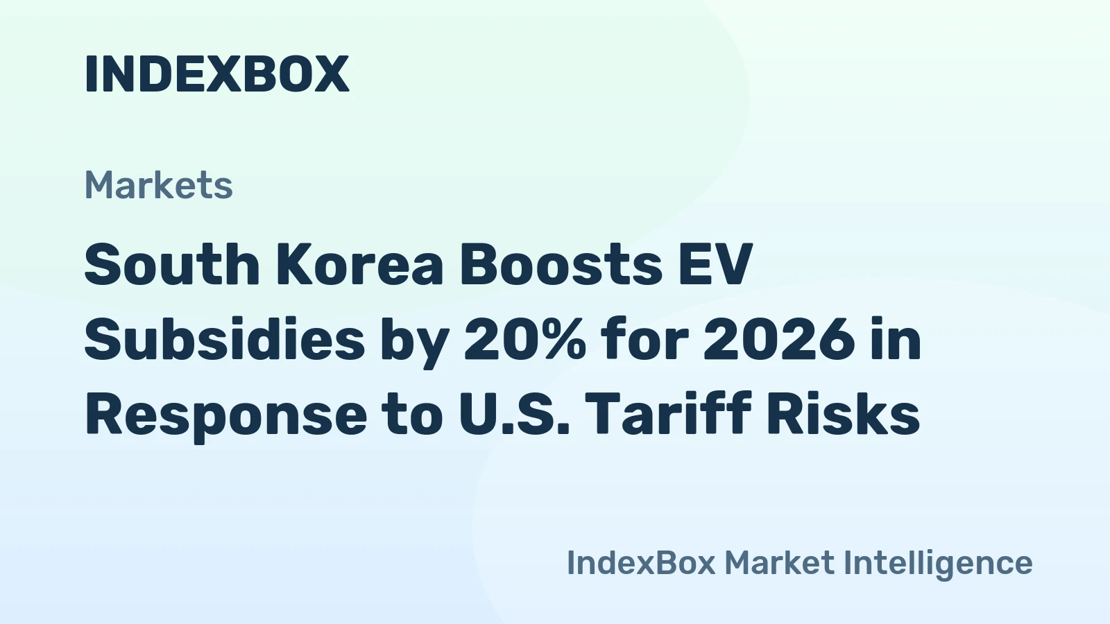 South Korea Boosts EV Subsidies by 20% for 2026 in Response to U.S. Tariff Risks