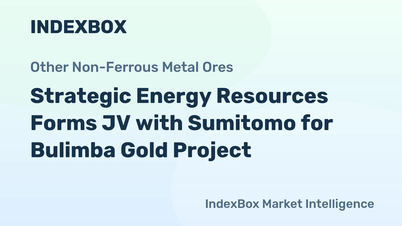 Strategic Energy Resources Forms JV with Sumitomo for Bulimba Gold Project