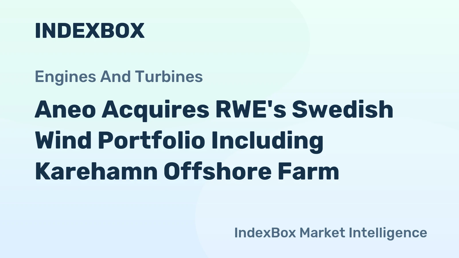 Aneo Acquires RWE's Swedish Wind Portfolio Including Karehamn Offshore Farm