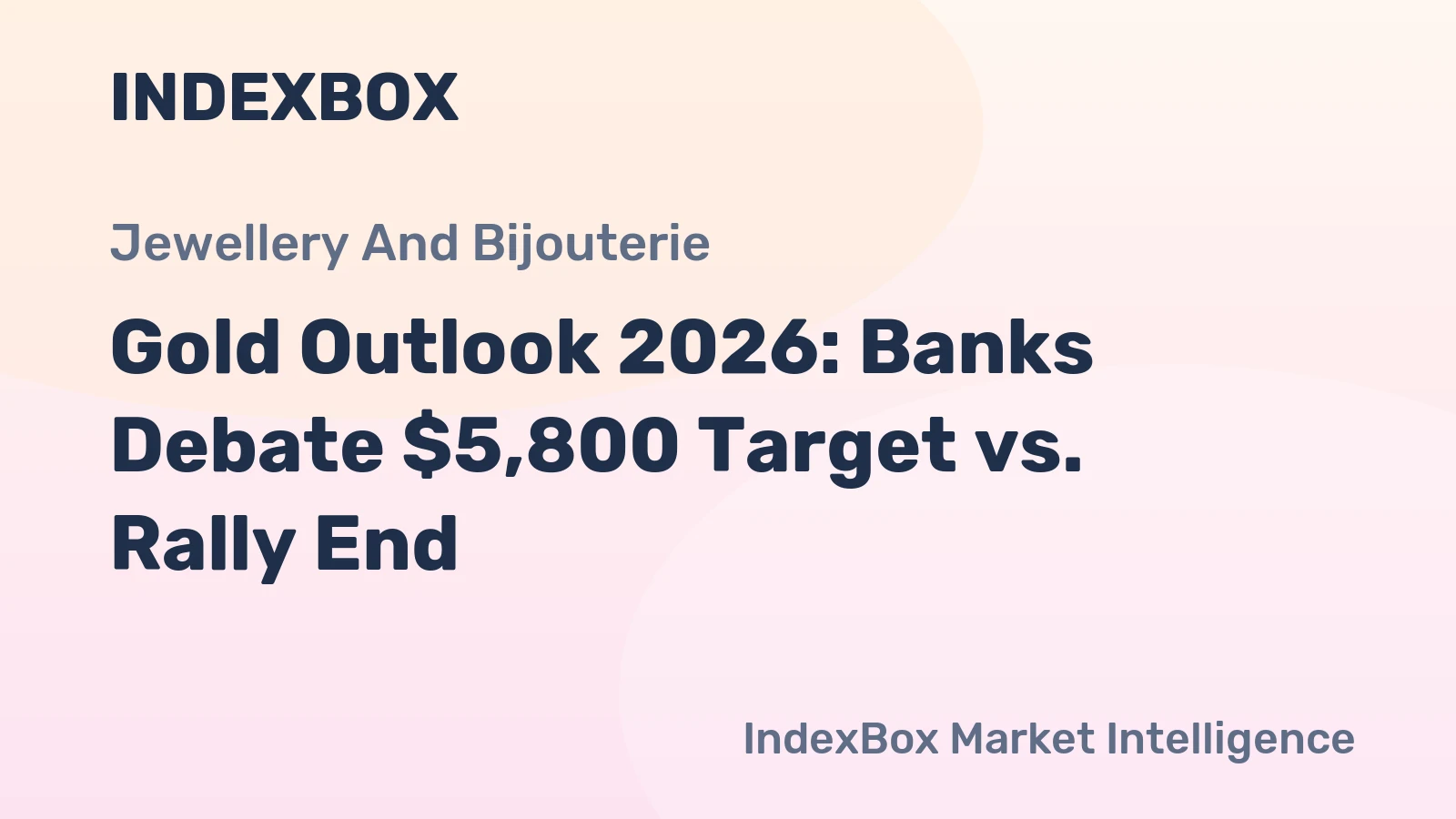 Gold Outlook 2026: Banks Debate $5,800 Target vs. Rally End