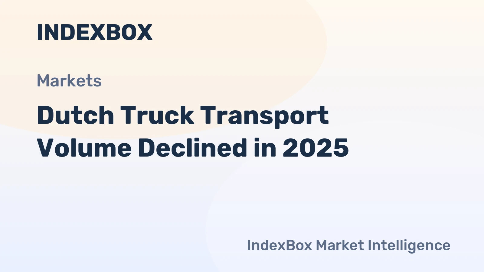 Dutch Truck Transport Volume Declined in 2025