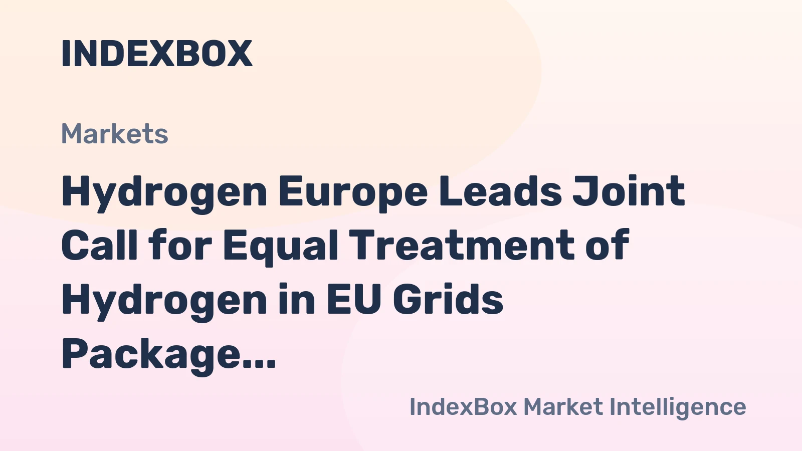 Hydrogen Europe Leads Joint Call for Equal Treatment of Hydrogen in EU Grids Package
