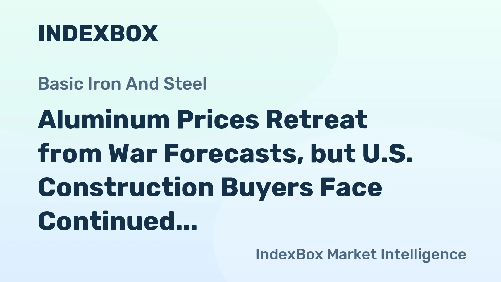 Aluminum Prices Retreat from War Forecasts, but U.S. Construction Buyers Face Continued Pressure