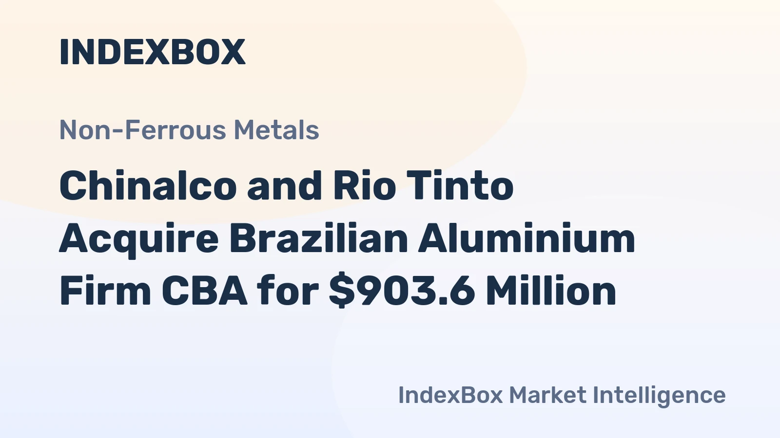 Chinalco and Rio Tinto Acquire Brazilian Aluminium Firm CBA for $903.6 Million