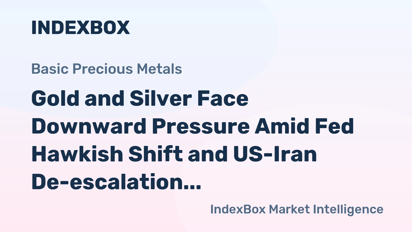Gold and Silver Face Downward Pressure Amid Fed Hawkish Shift and US-Iran De-escalation