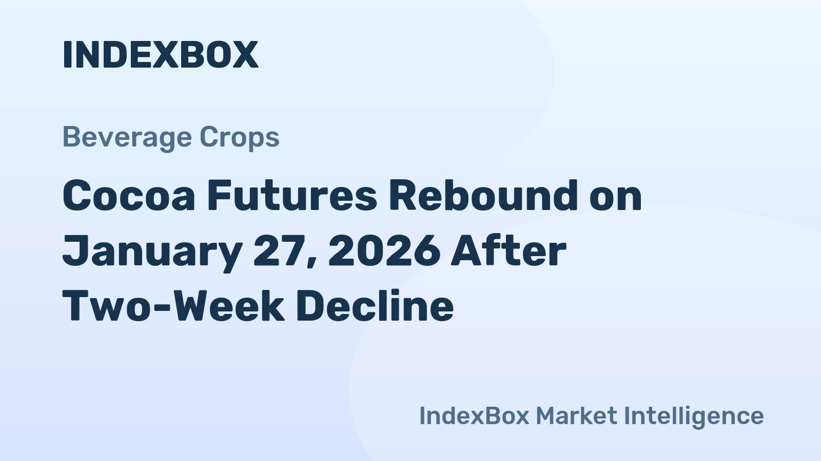 Cocoa Futures Rebound on January 27, 2026 After Two-Week Decline