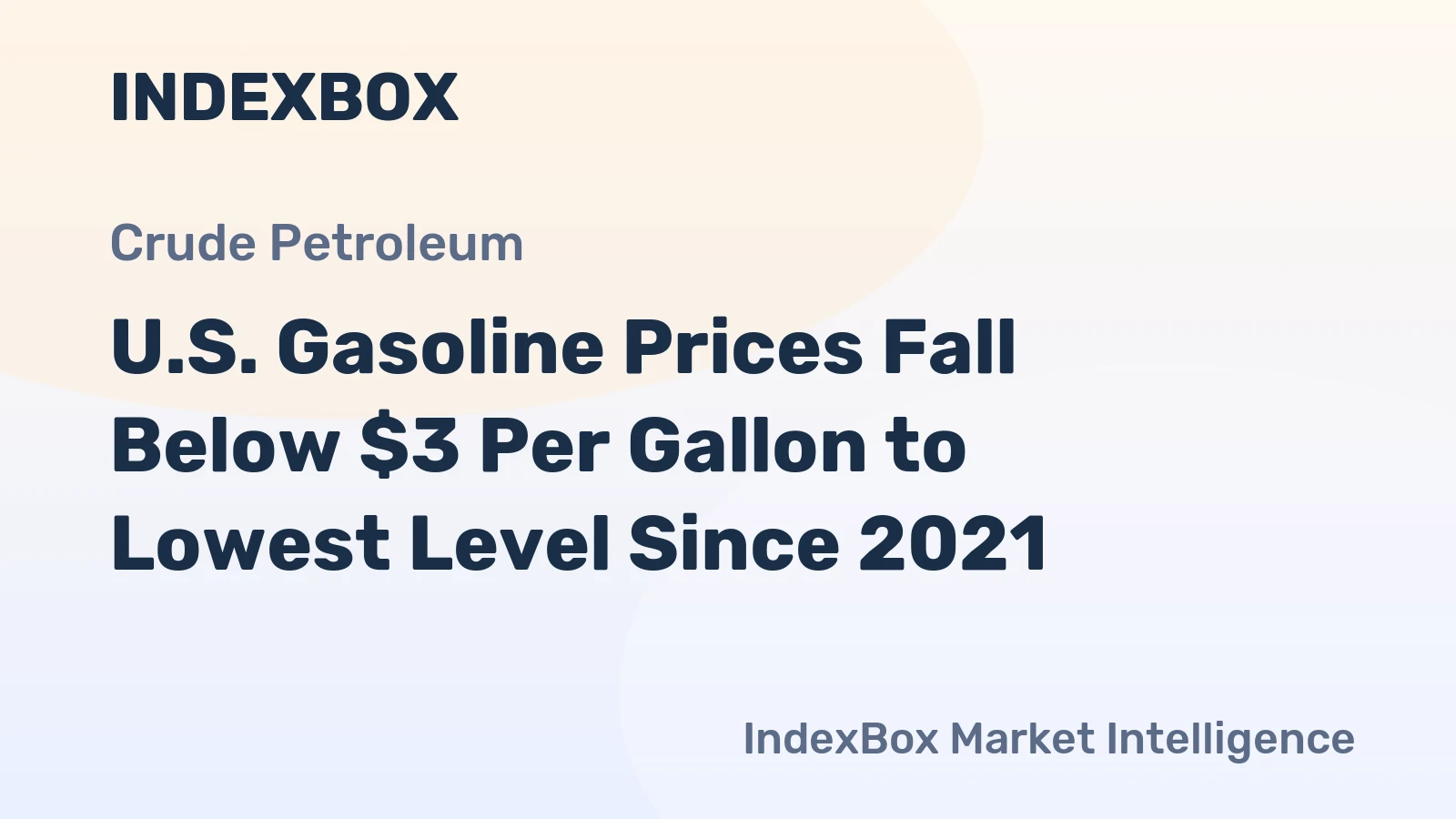 U.S. Gasoline Prices Fall Below $3 Per Gallon to Lowest Level Since 2021