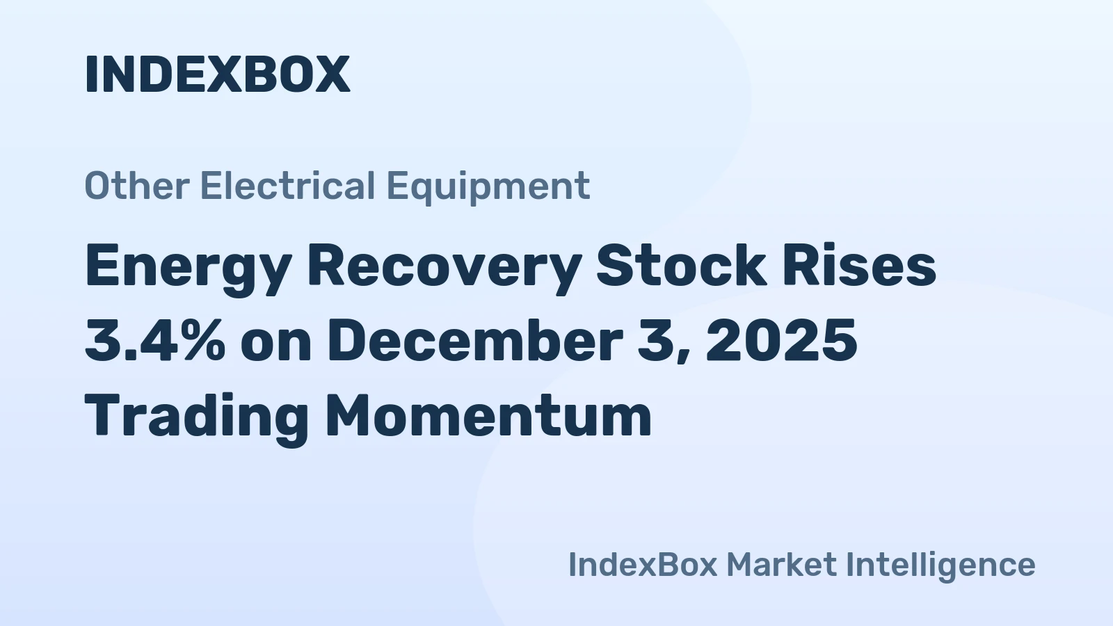 Energy Recovery Stock Rises 3.4% on December 3, 2025 Trading Momentum
