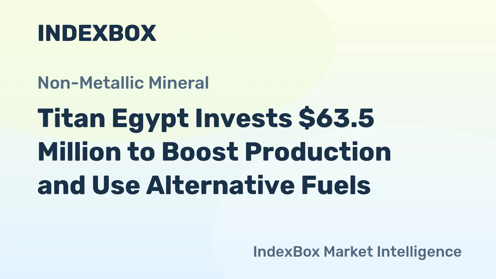 Titan Egypt Invests $63.5 Million to Boost Production and Use Alternative Fuels