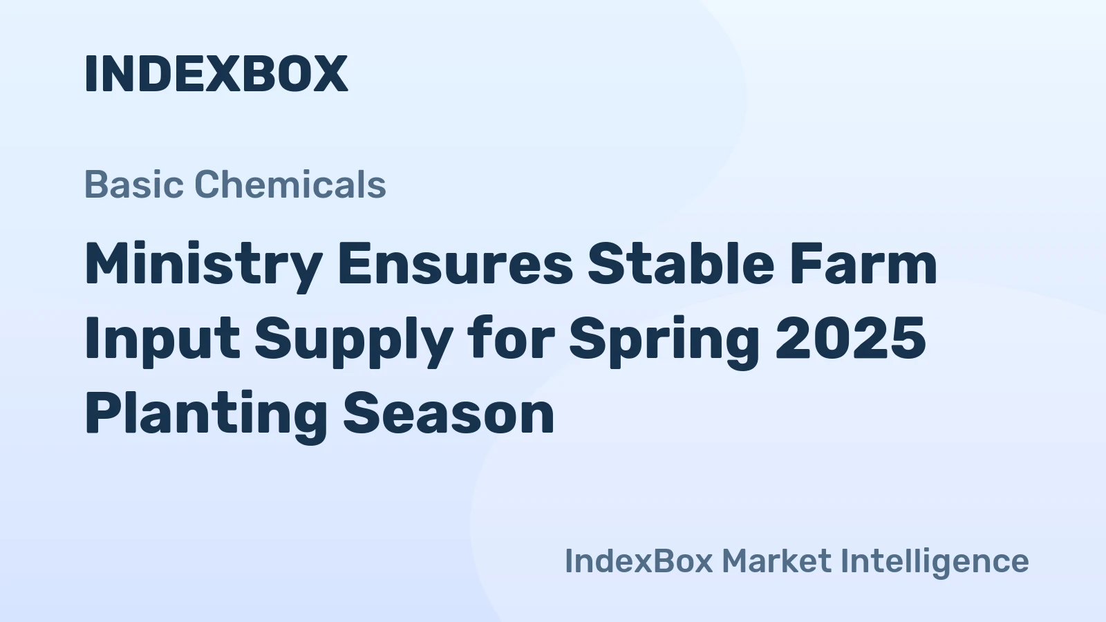 Ministry Ensures Stable Farm Input Supply for Spring 2025 Planting Season