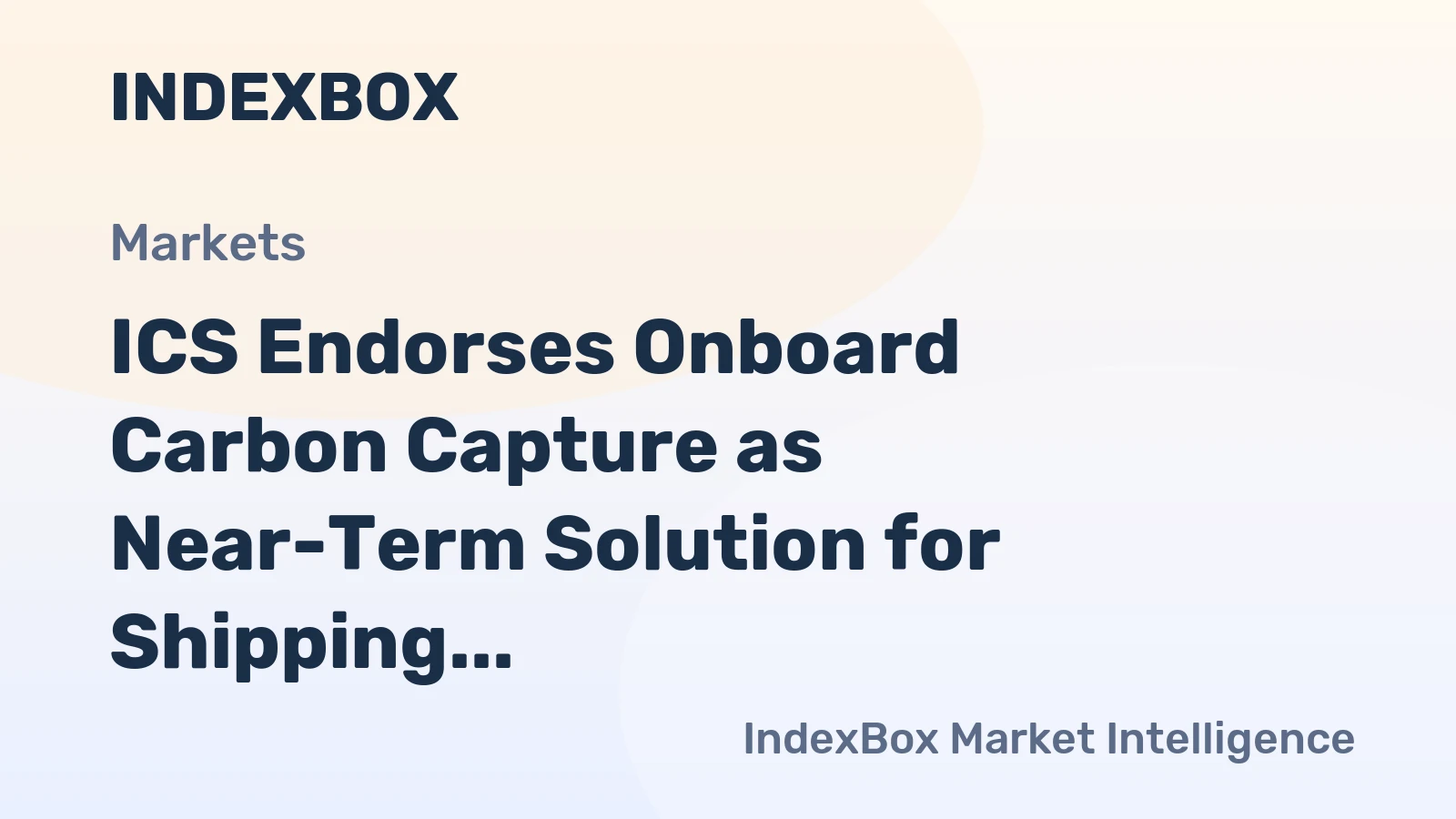 ICS Endorses Onboard Carbon Capture as Near-Term Solution for Shipping Emissions
