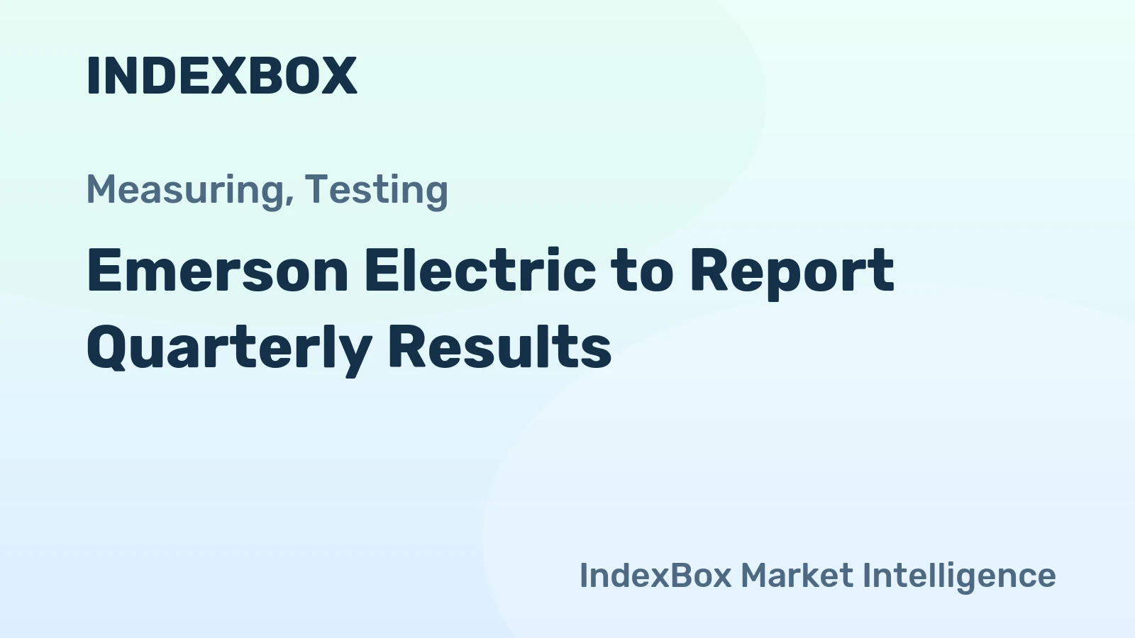 Emerson Electric to Report Quarterly Results