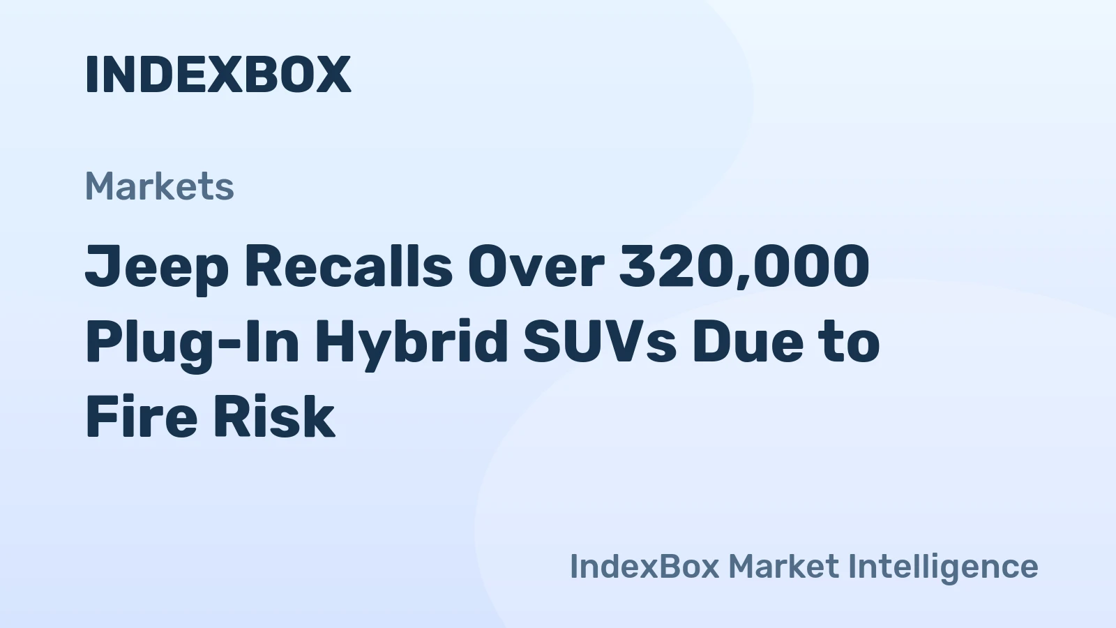 Jeep Recalls Over 320,000 Plug-In Hybrid SUVs Due to Fire Risk