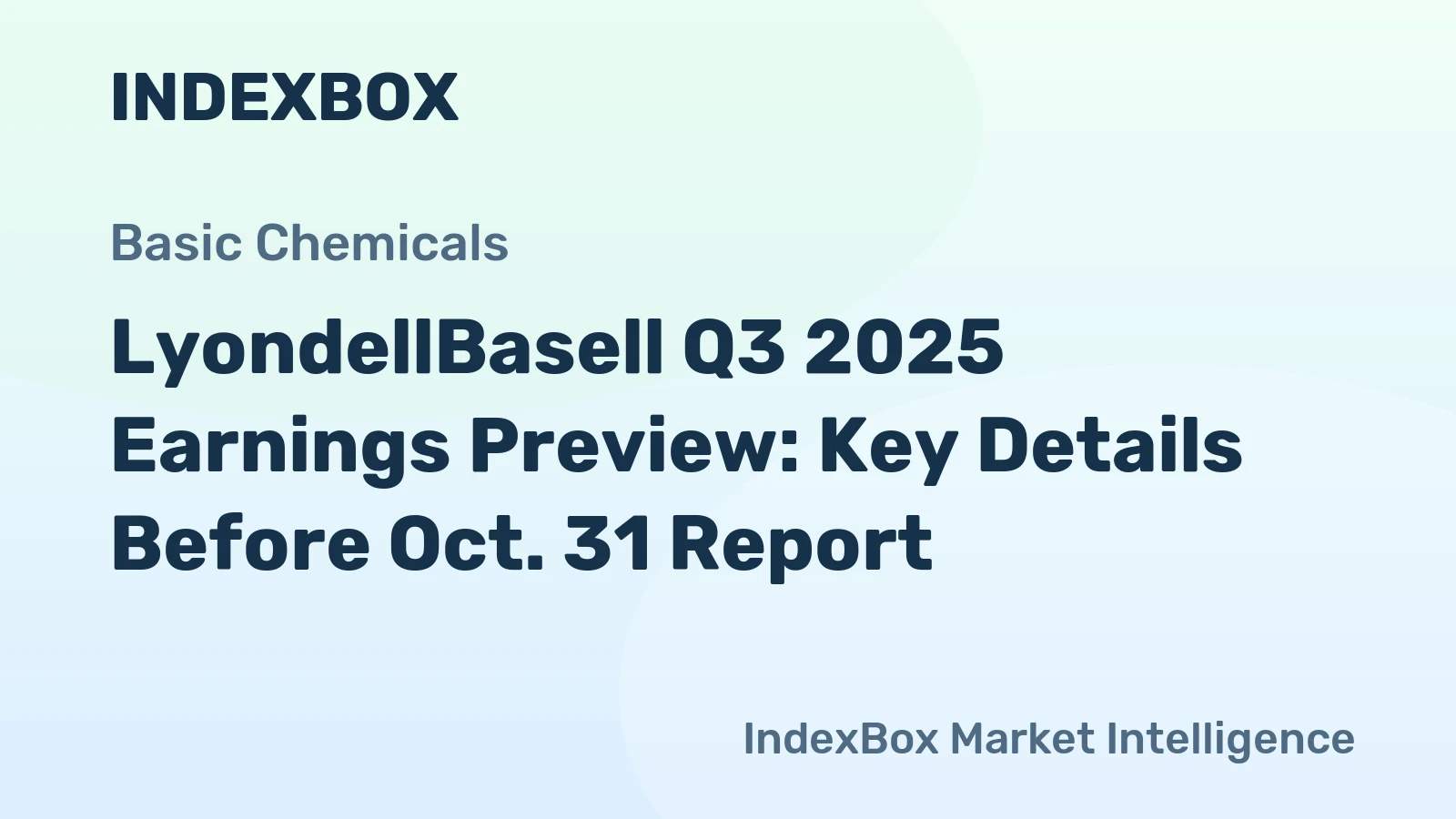 LyondellBasell Q3 2025 Earnings Preview: Key Details Before Oct. 31 Report