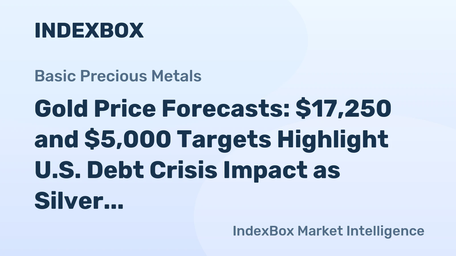 Gold Price Forecasts: $17,250 and $5,000 Targets Highlight U.S. Debt Crisis Impact as Silver Breaks $80